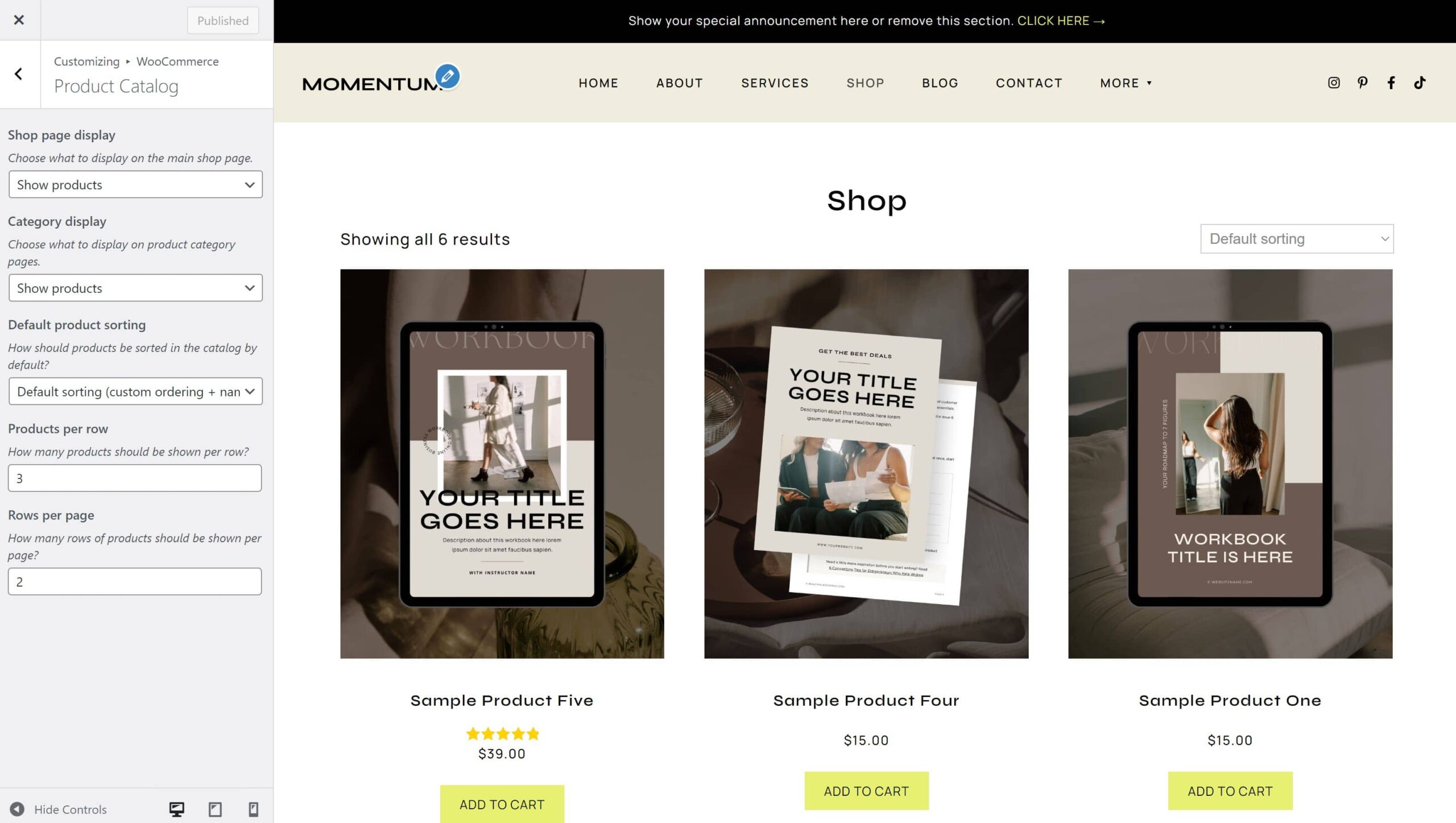 Momentum: Setup WooCommerce Shop – Bluchic Help Center